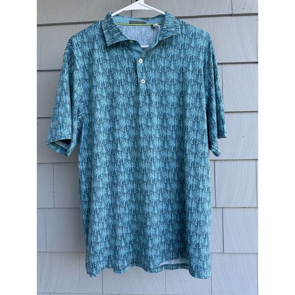tasc | Shirts | Tasc Cloud Lightweight Blue Green Pattern Mens Polo ...